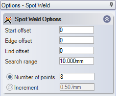 Change spot weld options
